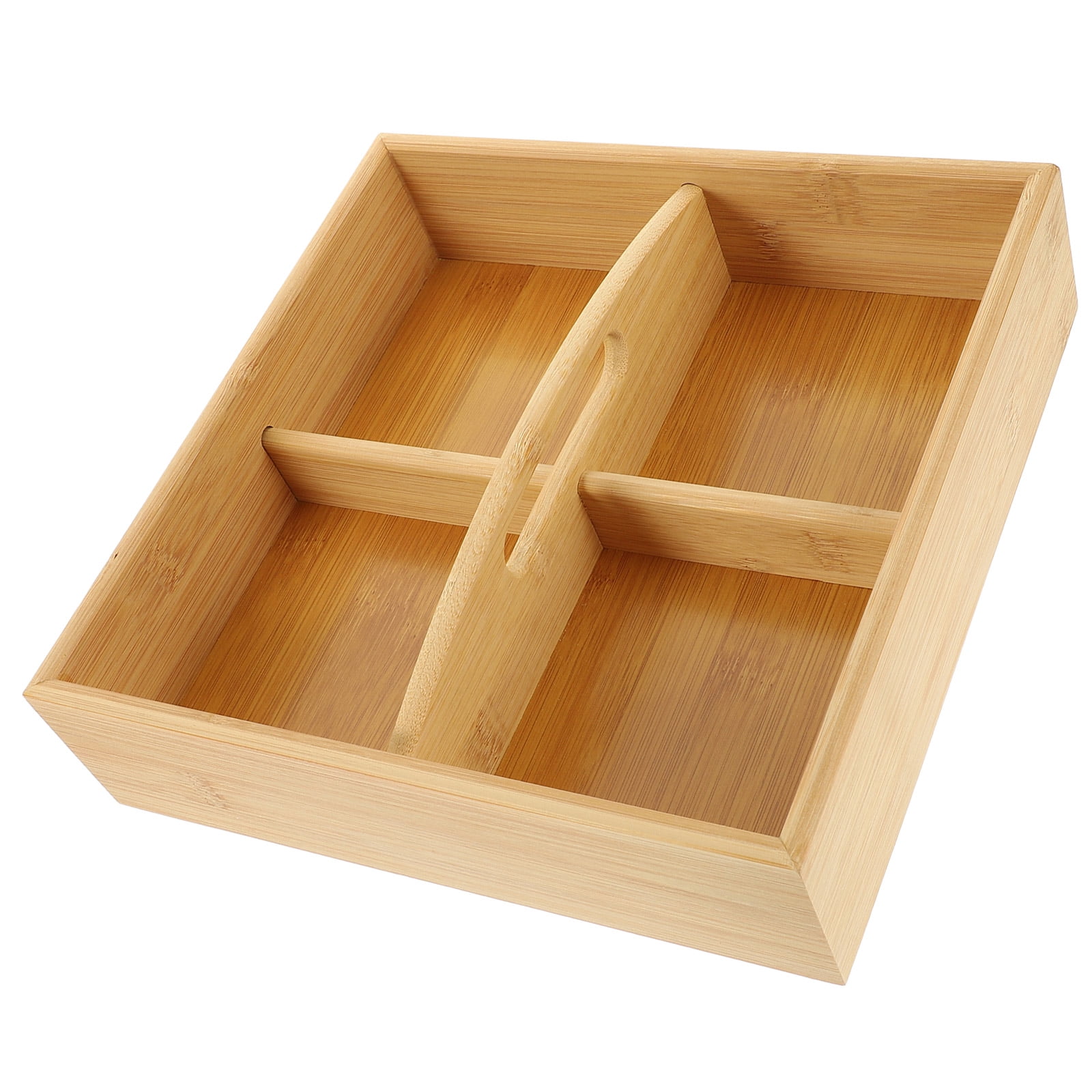 unbranded Wooden Snack Serving Case 4-Compartment Dried Fruit Food Case ...