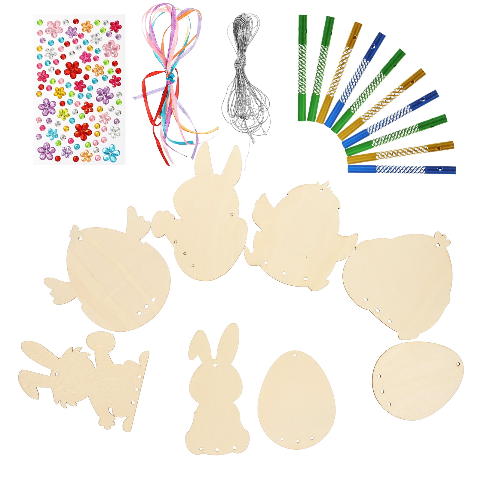 DIY Wind Chime Kit with Assorted Color Wood Pieces for Decoration and ...