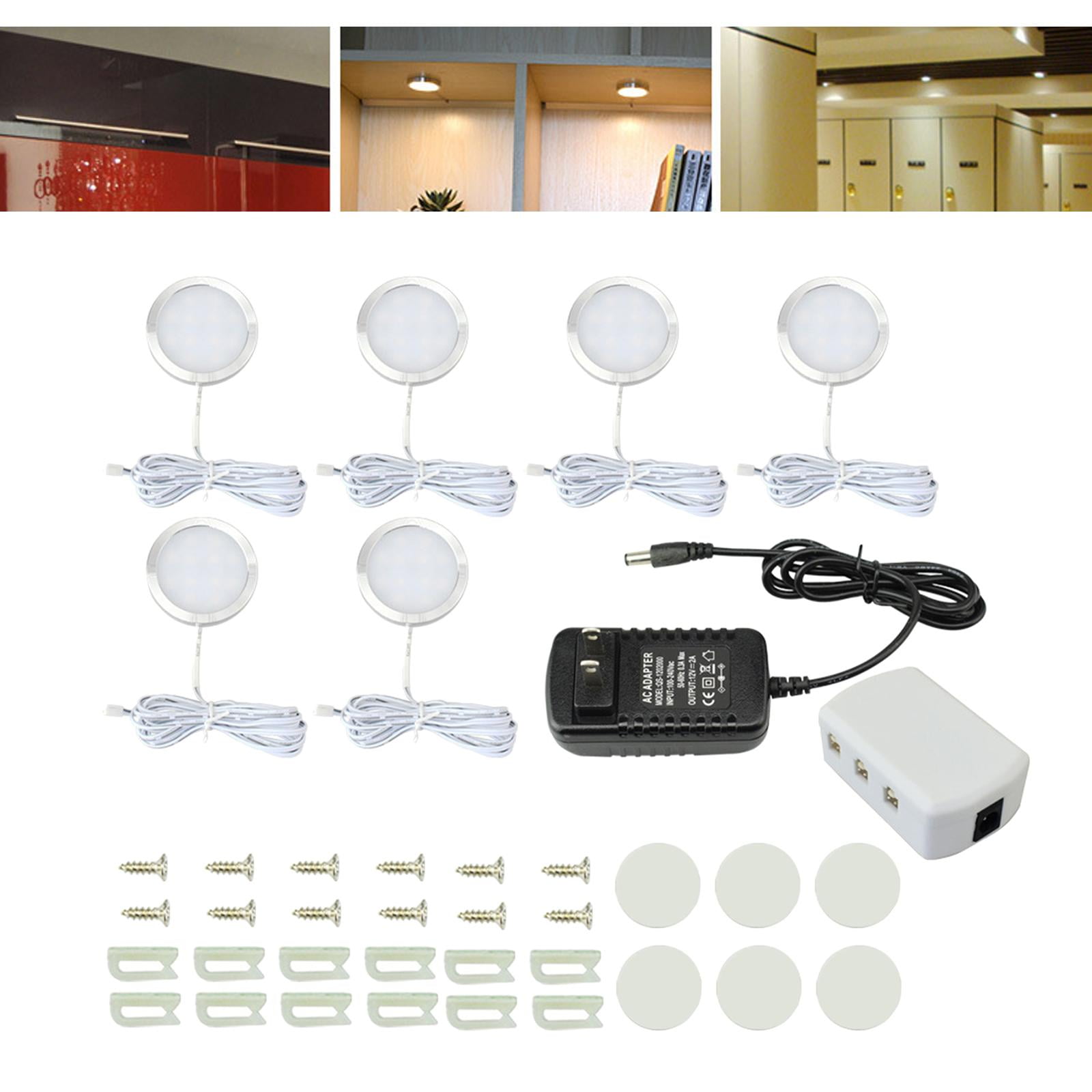 under Cabinet LED Lighting with US Adapter 6 in - Walmart.com