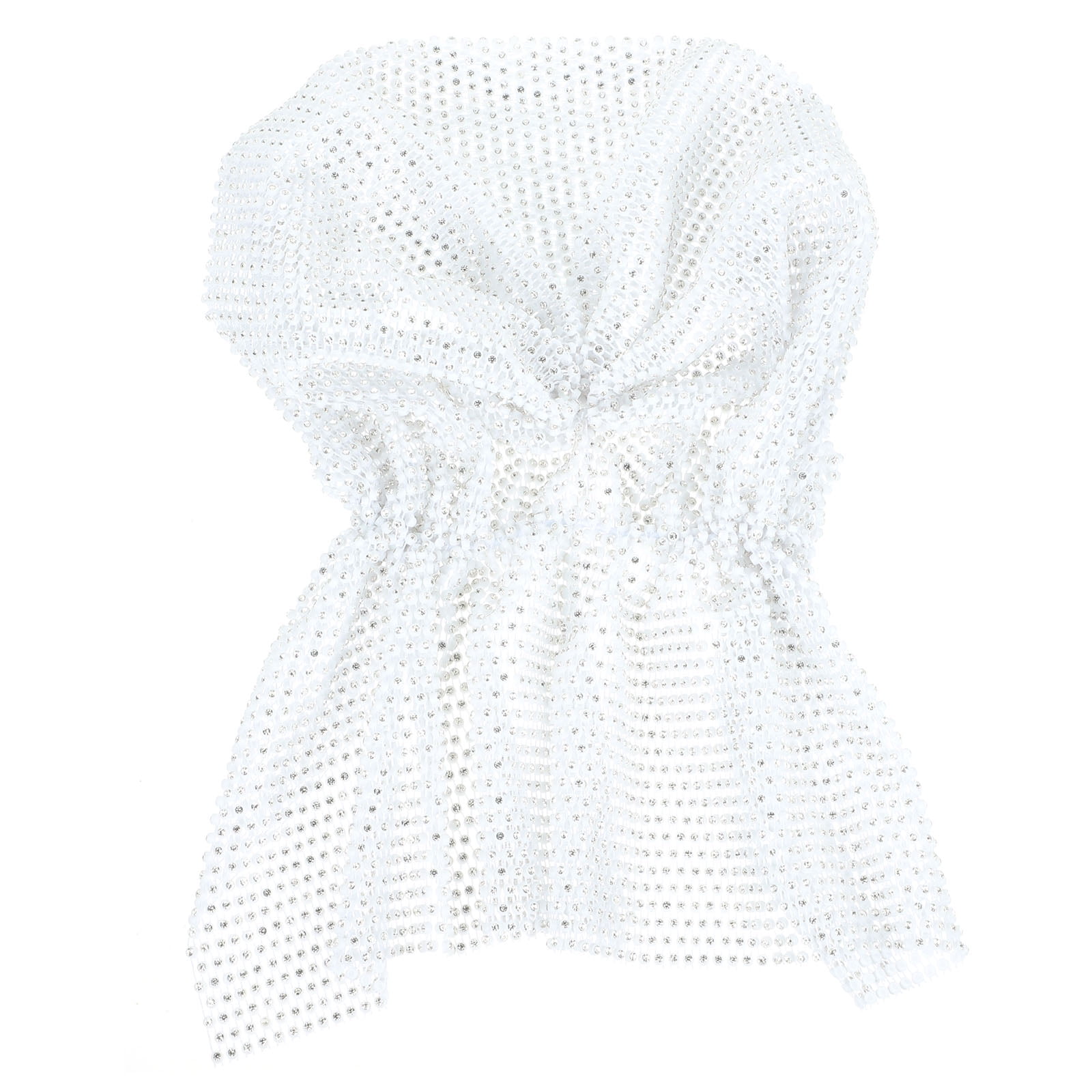 under Caps for Hijab Shiny Rhinestone Turban Hat (white Short Style ...