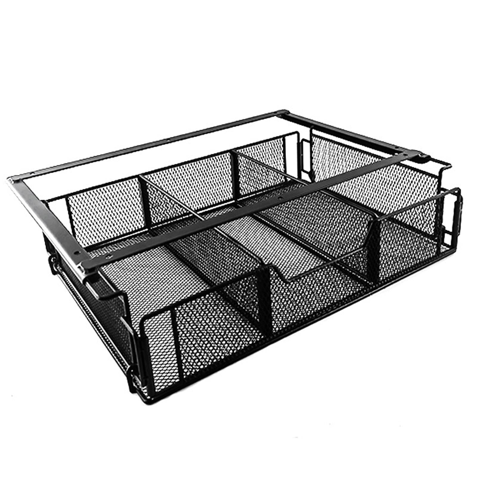 under Desk Drawer Storage Basket File Holder Pull Out Invisible Tray ...
