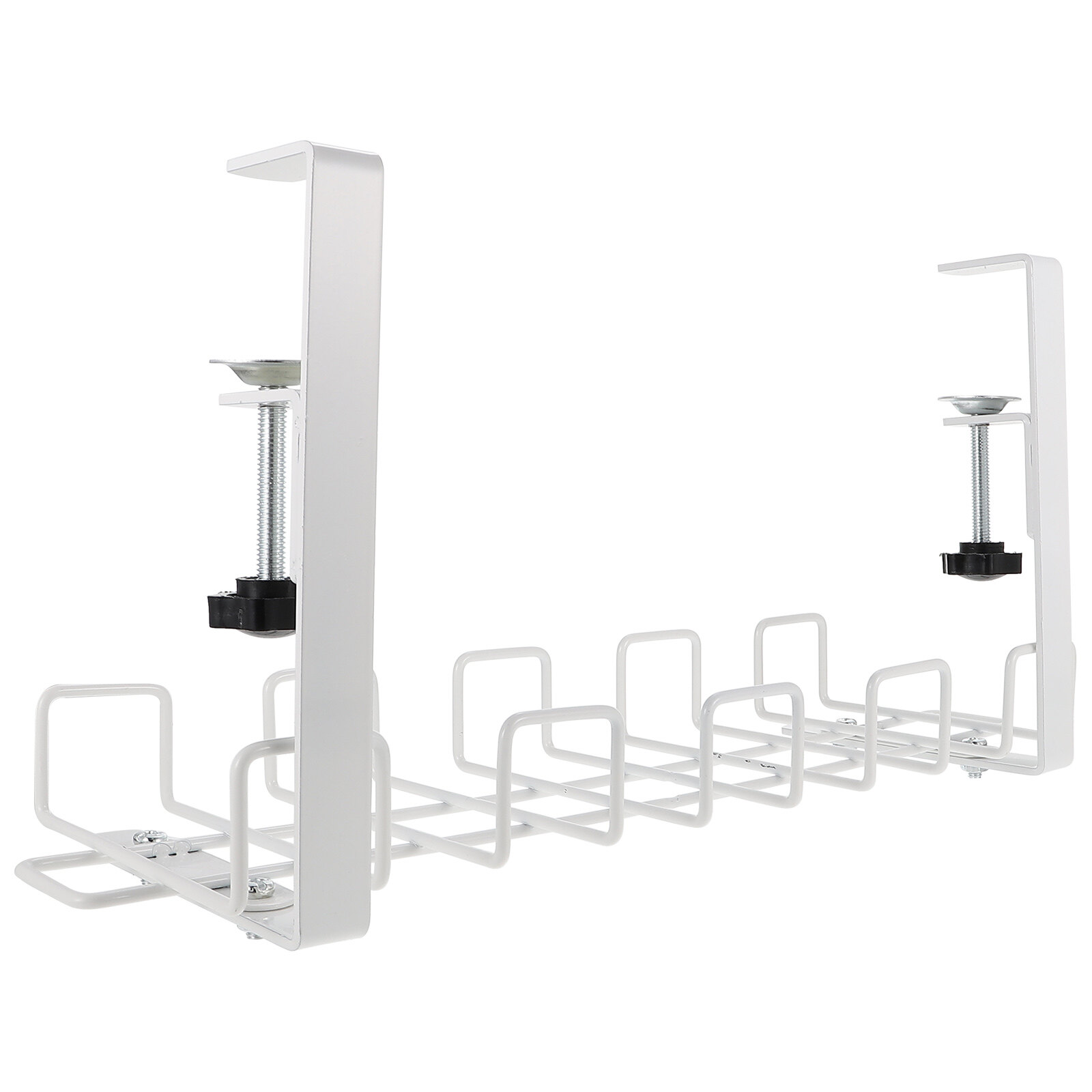 CIMAXIC White Carbon Steel Under Desk Cable Organizer Basket Shape Cord ...