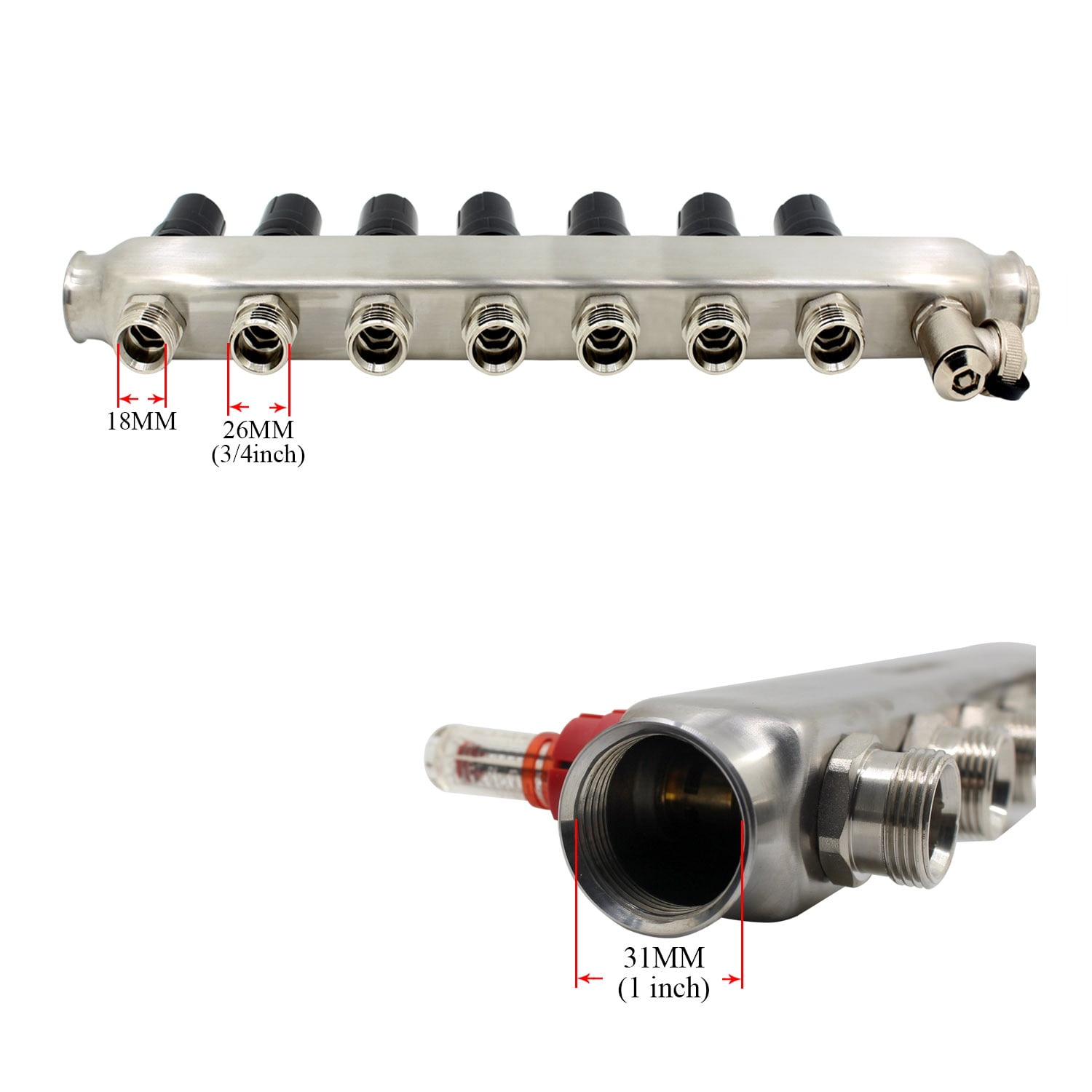 underfloor heating ufh manifold with flow meter topmeter for under ...