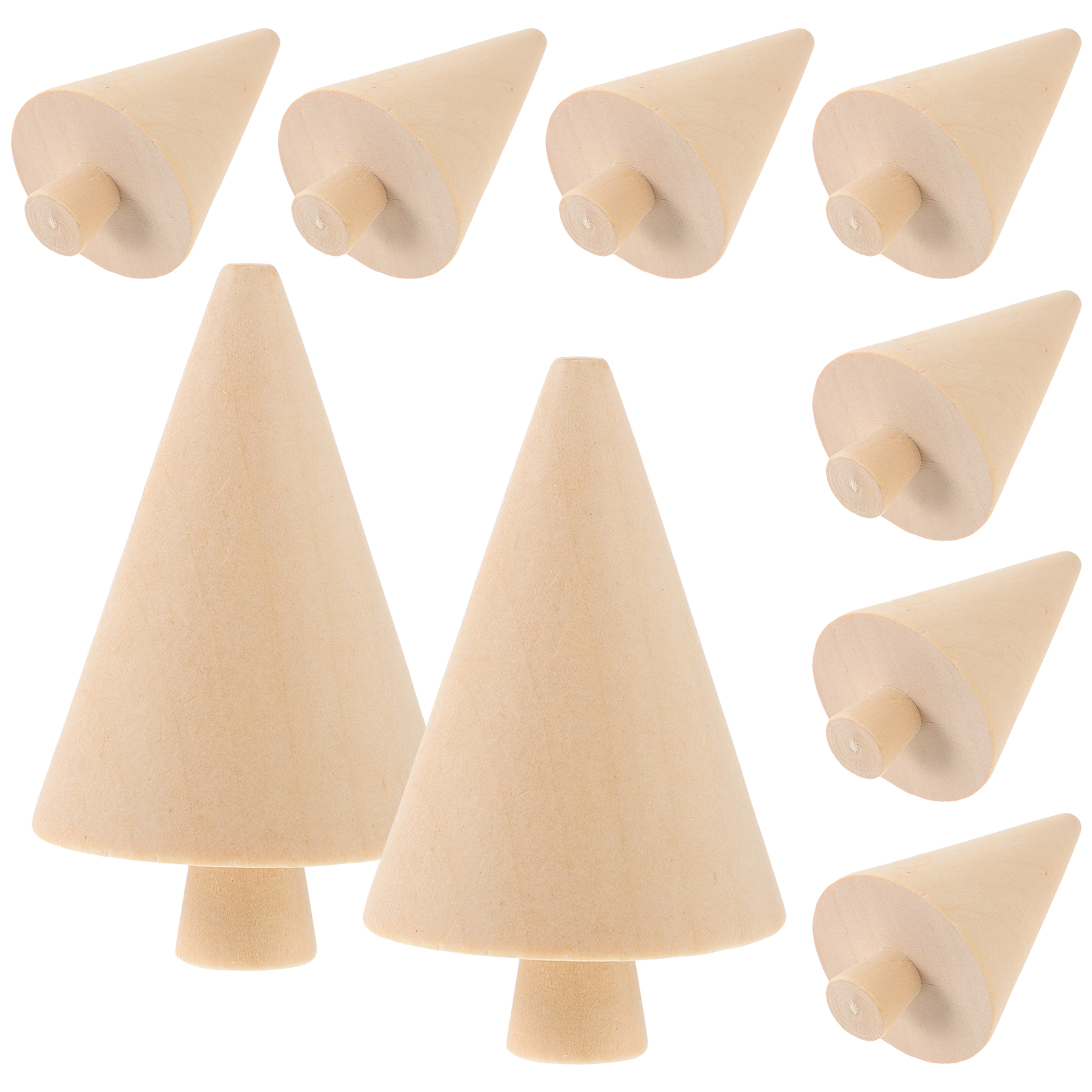 CIMAXIC Natural Wooden Xmas Trees Khaki DIY Blank for Painting 10Pcs ...