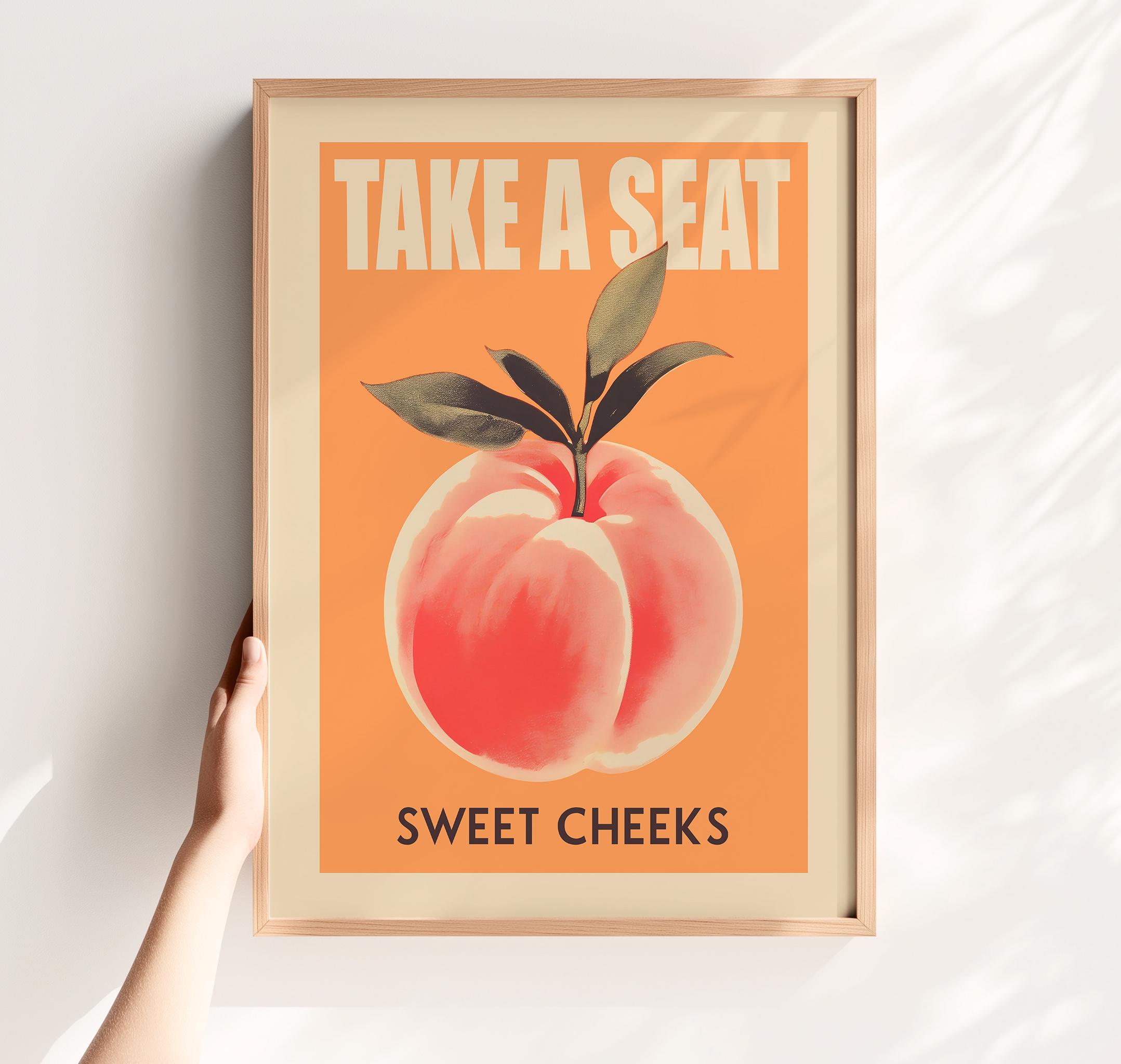 (unframed) Take a Seat Sweet Cheeks Poster Funny Toilet Printable ...