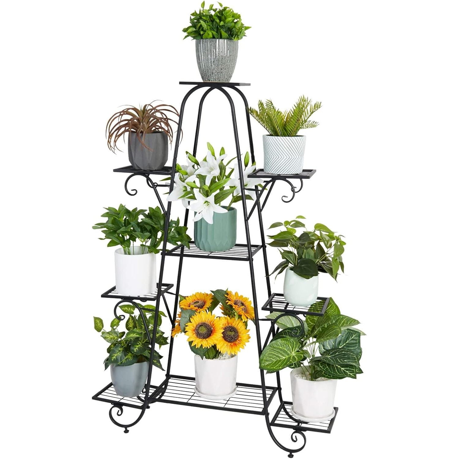 unho 9-Tier Metal Plant Stand: Multilayer Flower Planter Pot Display ...