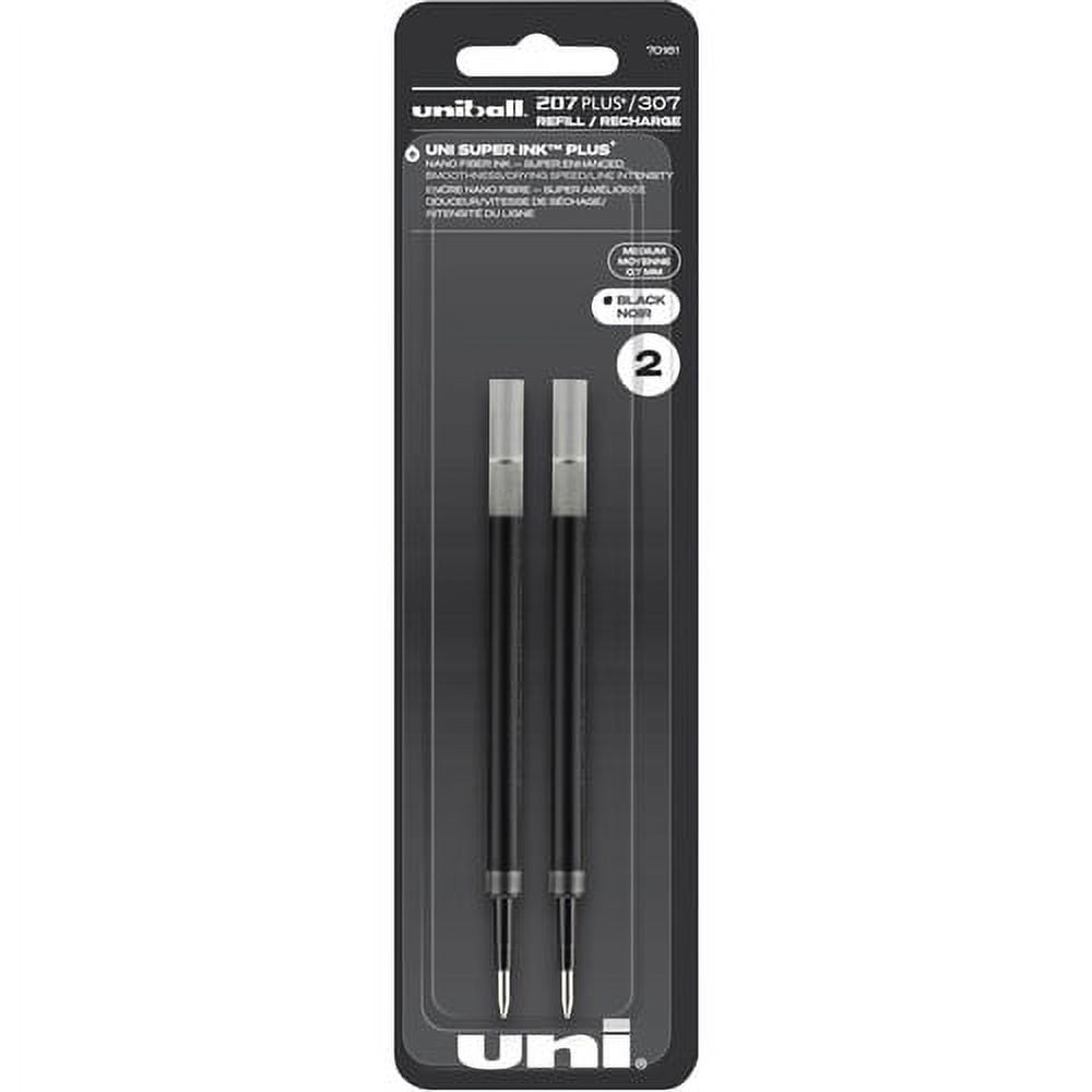 uni-ball 207 Plus Gel Rollerball Pen Refills - 0.70 mm Point - Black ...