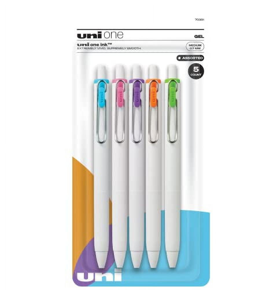 uni-ball One Retractable Gel Pen 5 Pack in Assorted Colors with 0.7mm ...