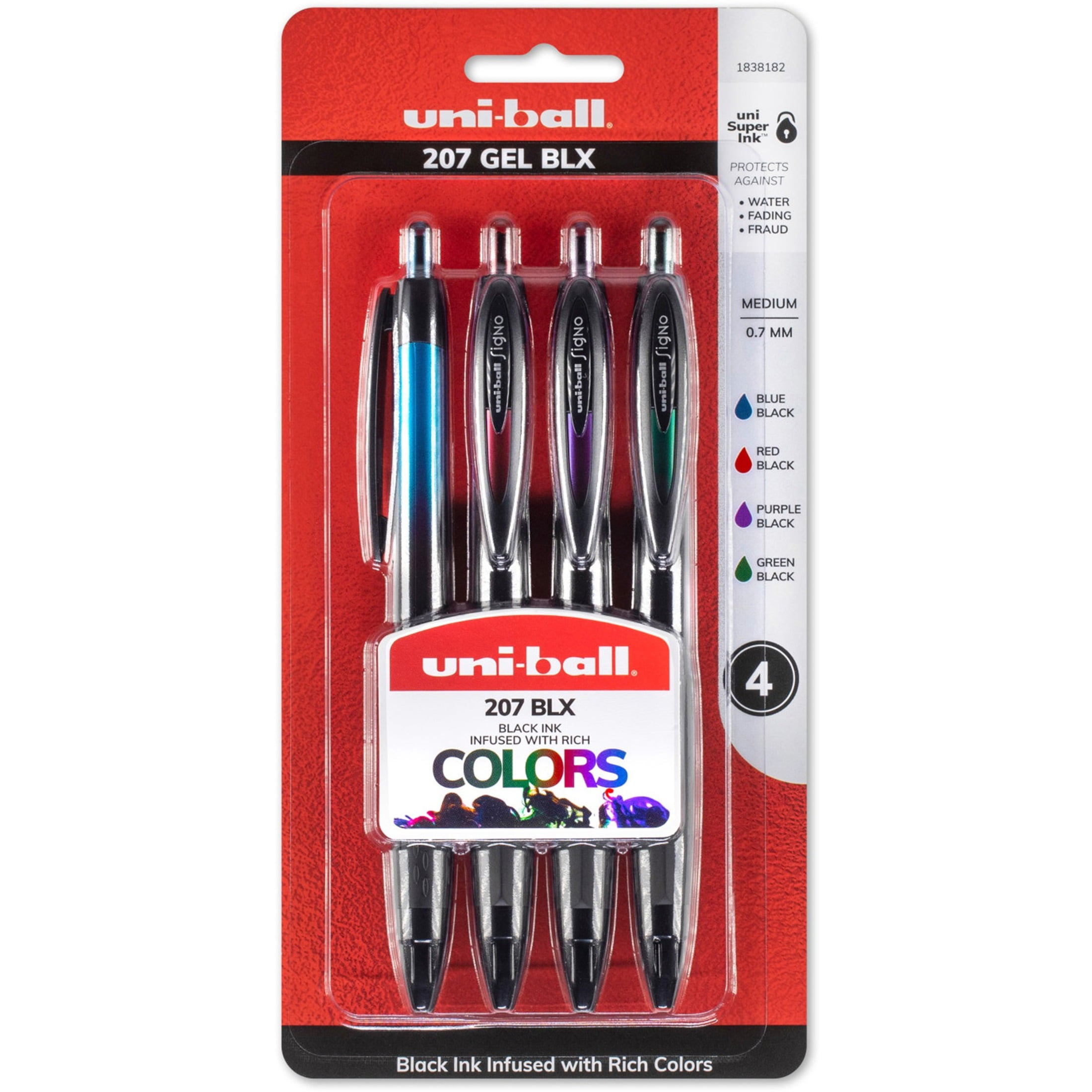 uni-ball Signo 207 BLX Pen Set, .7mm, 4-Colors - Walmart.com