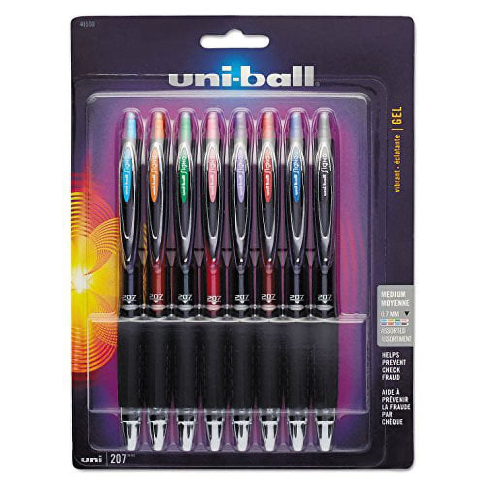 uni-ball Signo 207 Gel Pen, Retractable, Medium 0.7 mm, Assorted Ink ...