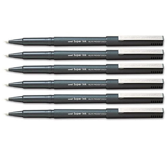 uni-ball Stick Micro Point Roller Ball Pens, 6 Black Ink Pens (60151 ...