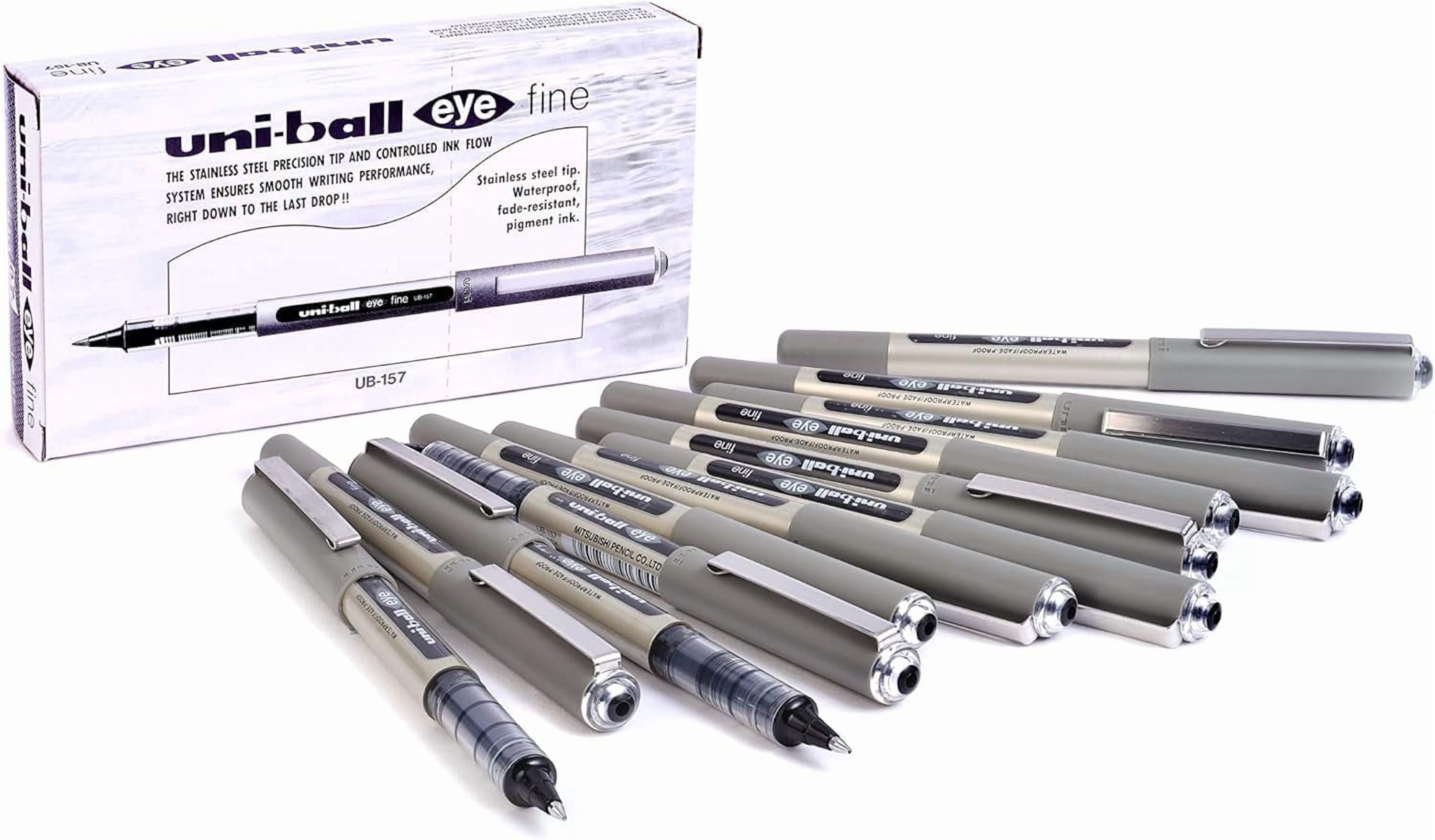 uni-ball UB-157 Eye Rollerball Pens. Premium Fine 0.7mm Ballpoint Tip ...