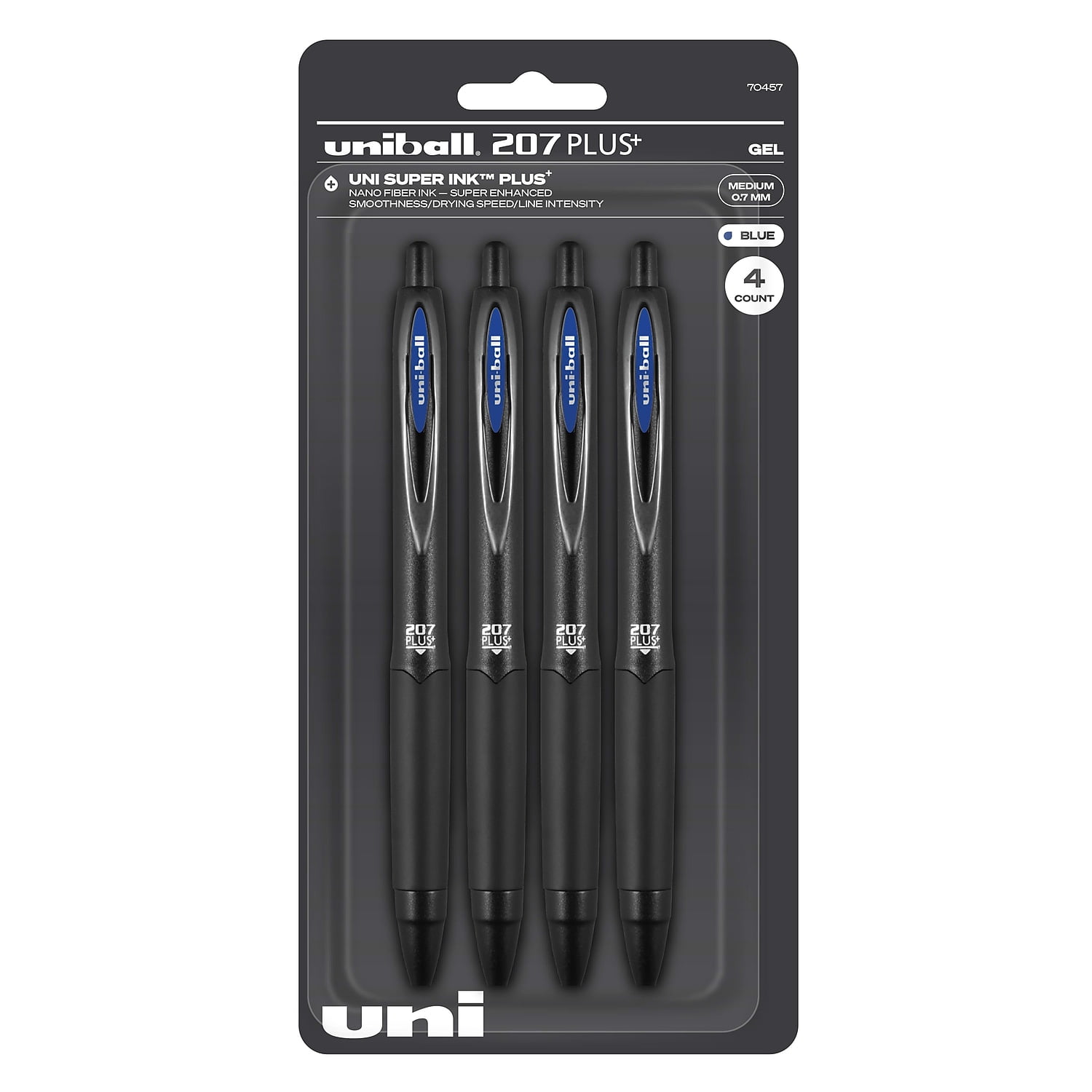 uni-ball uniball 207 Plus+ Retractable Gel Pens Medium Point 0.7mm Blue ...
