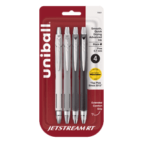 uniball Jetstream RT Ballpoint Pens, Fine Point (0.7mm), Black Ink, 3 ...
