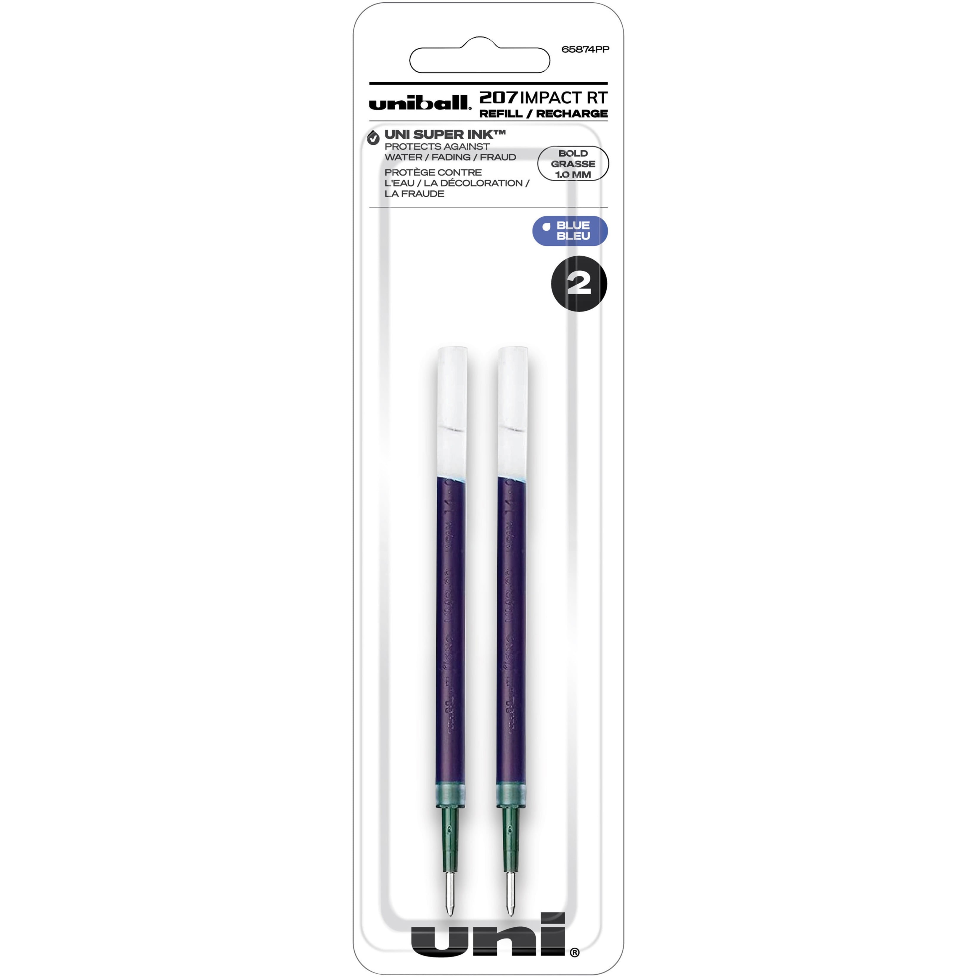 uniball™, UBC65874PP, 207 Impact RT Gel Pen Refill, 2 / Pack - Walmart.com