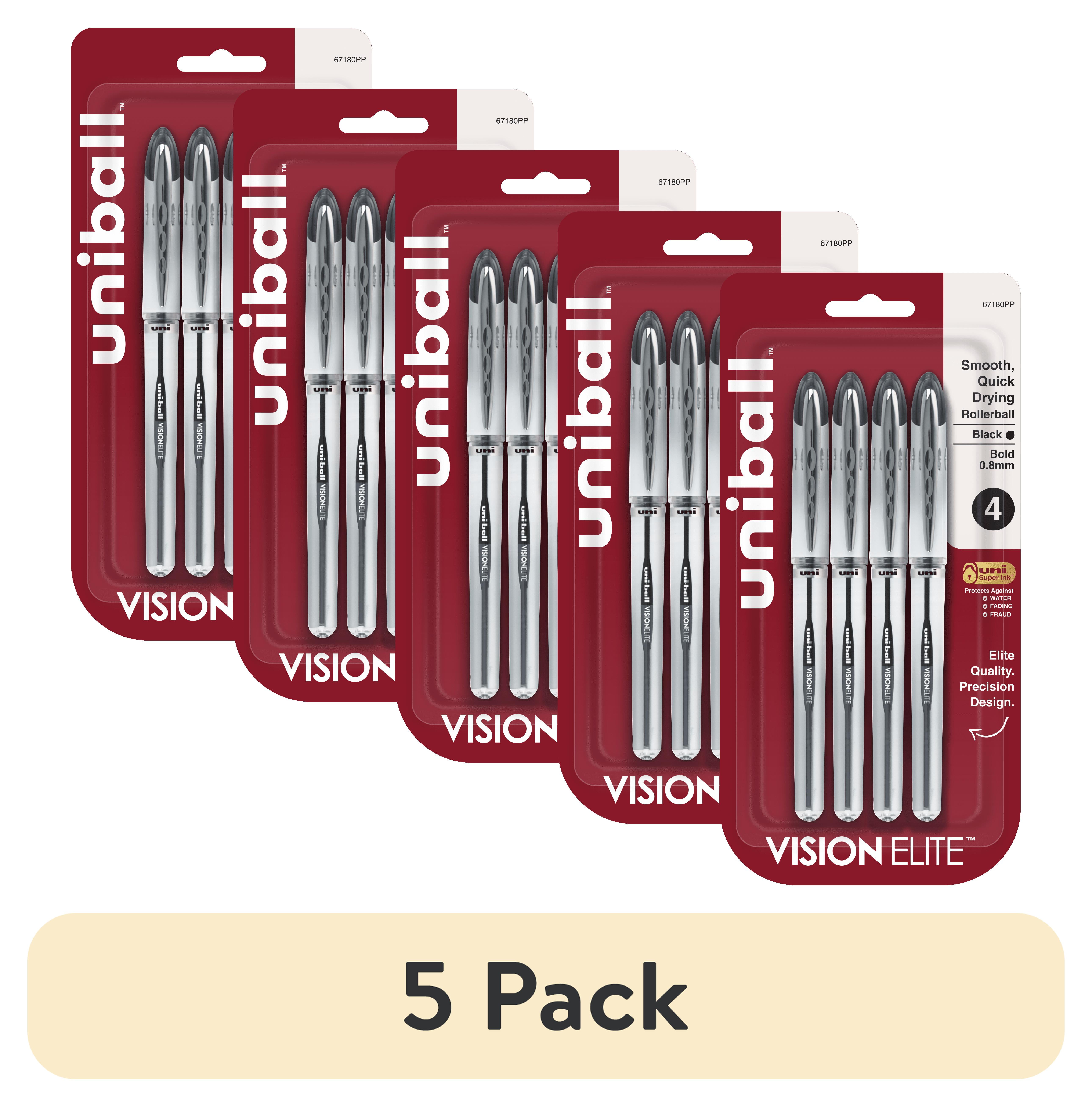 (5 pack) uniball Vision Elite Rollerball Pens, Bold Point (0.8mm ...