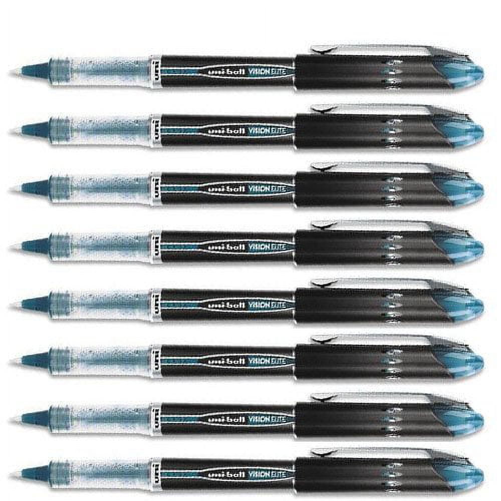 uniball Vision Elite Stick Roller Ball, Blue-Black, Micro Pnt, 8 Pens ...