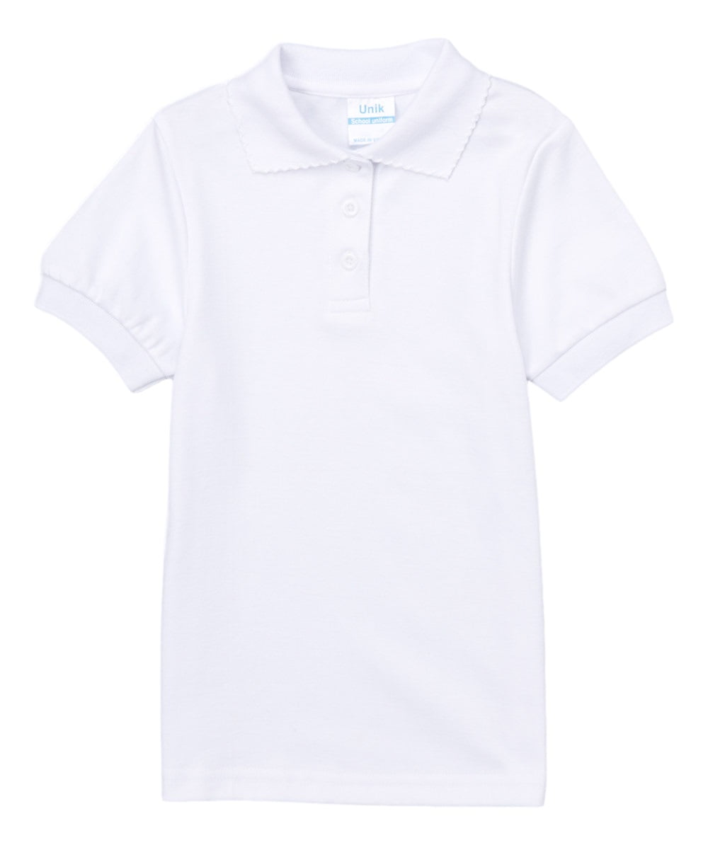 unik Girls School Uniform Short Sleeve Polo Shirt (Little Girls & Big ...