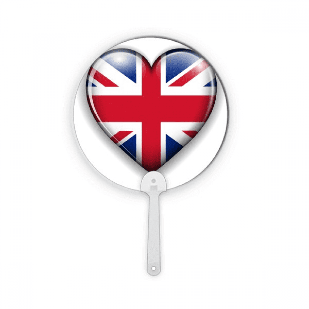 union jack Shaped britain uk flag Plastic Round Handheld Fan ...