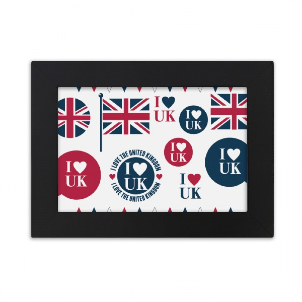 union jack i love uk Shaped country desktop photo frame ornaments ...