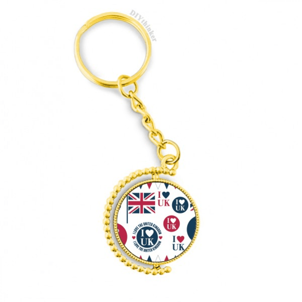 union jack i love uk shaped country metal connector key chain accessory ...