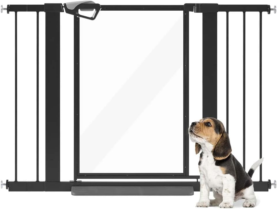 unipaws Clear Dog Gate Baby Gate for Doorway Stairs Wide Openings, 29 ...