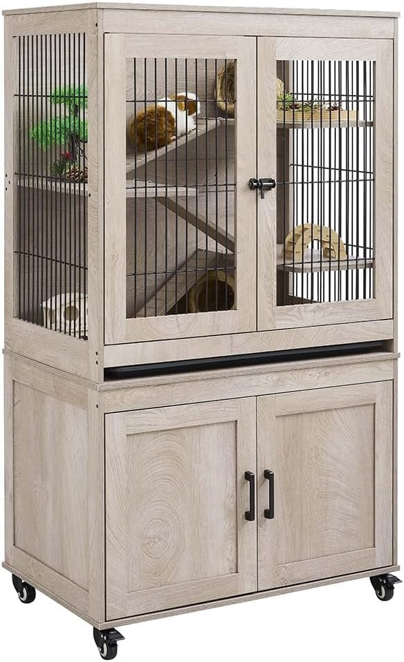 unipaws Ferret Cage with Storage, Vertical Hamster Cage, for Iguana ...