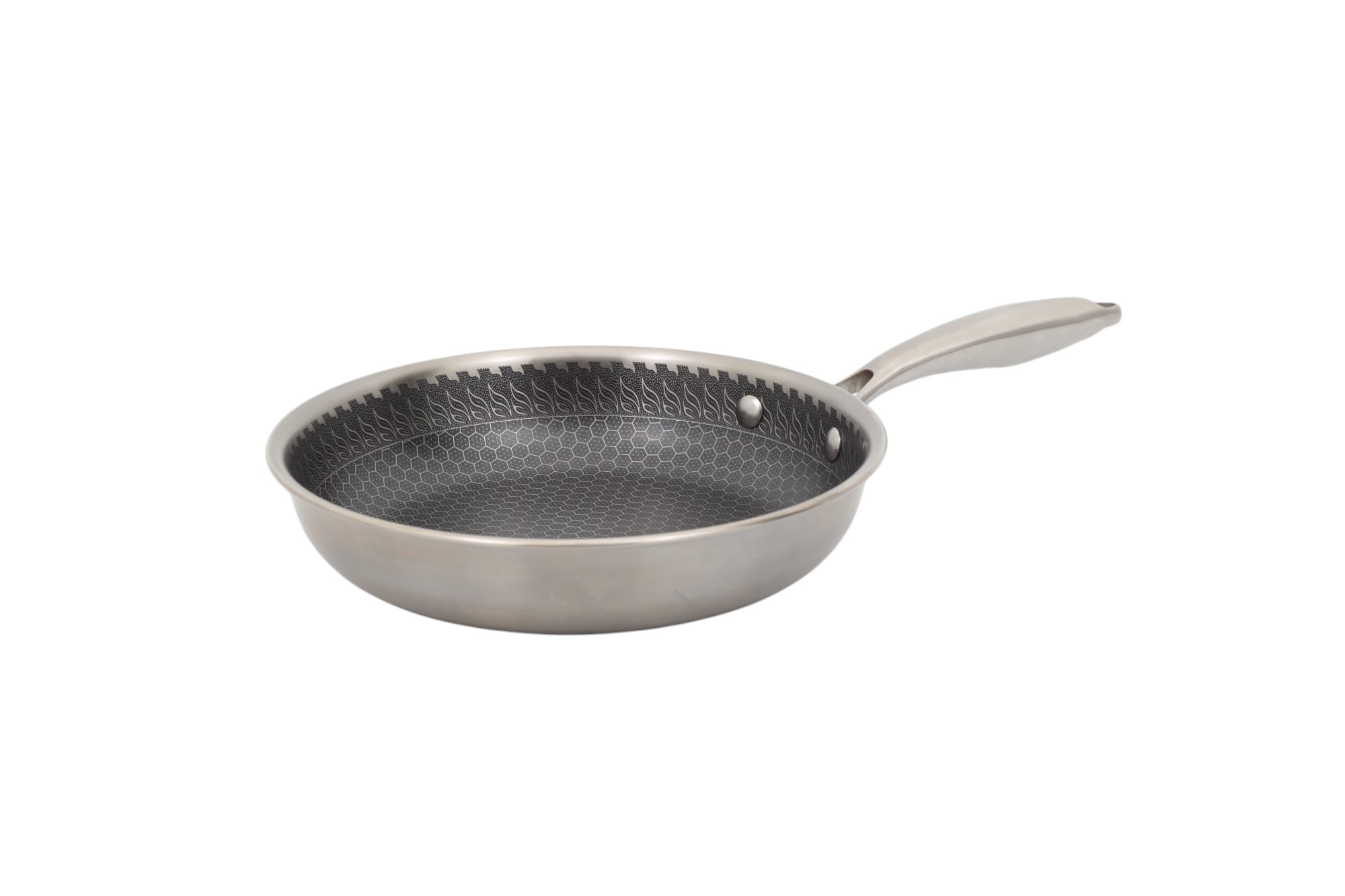universal 9.4 inch/24 cm Tri-Ply Stainless Steel Pan + Glass Lid, Non ...