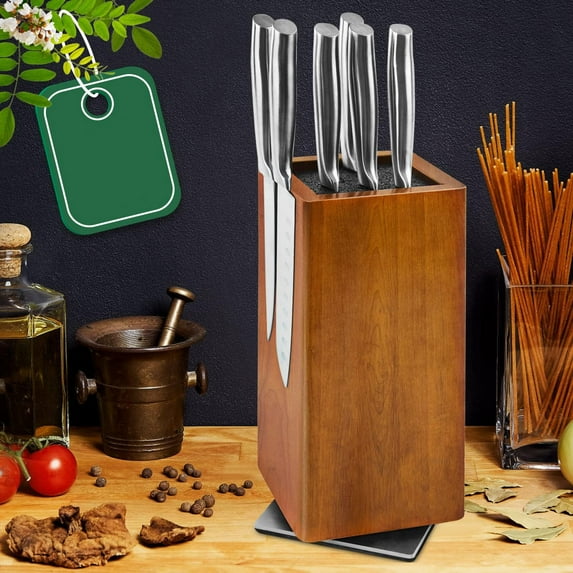 universal magnetic knife block without knives-360° rotatable magnetic ...