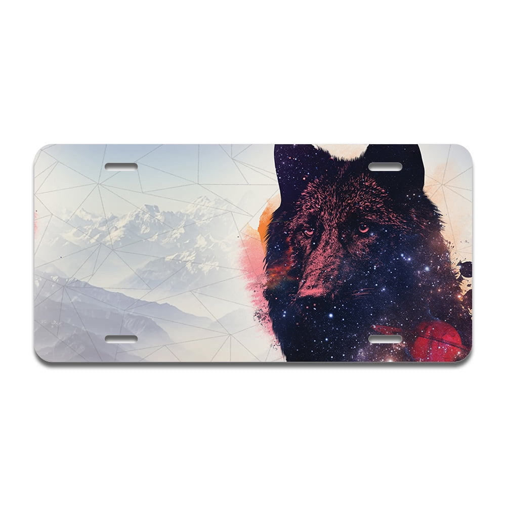 universal wolf Aluminum License Plate| License Plate 12" X 6" Fits Any ...