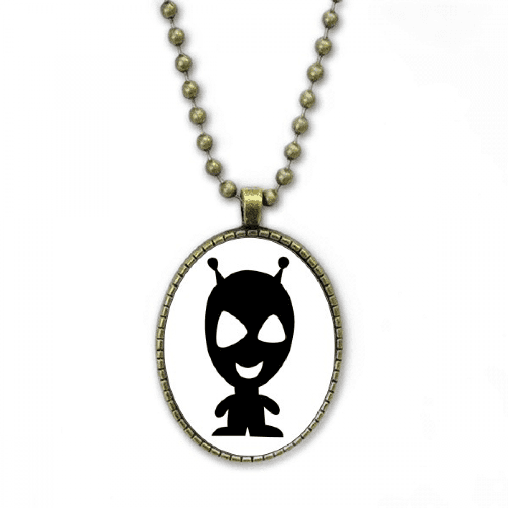 universe alien monster alien necklace vintage chain bead pendant ...