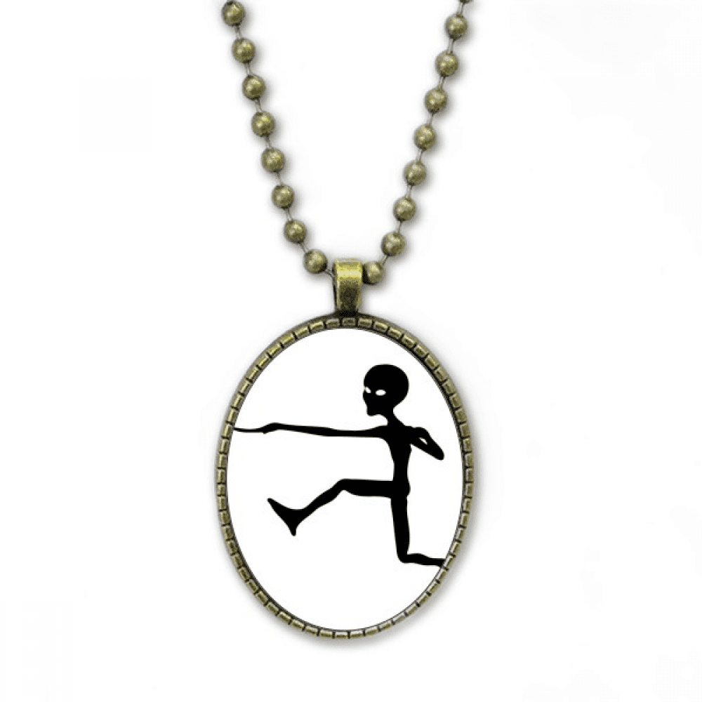 universe alien monster jumping alien necklace vintage chain bead ...