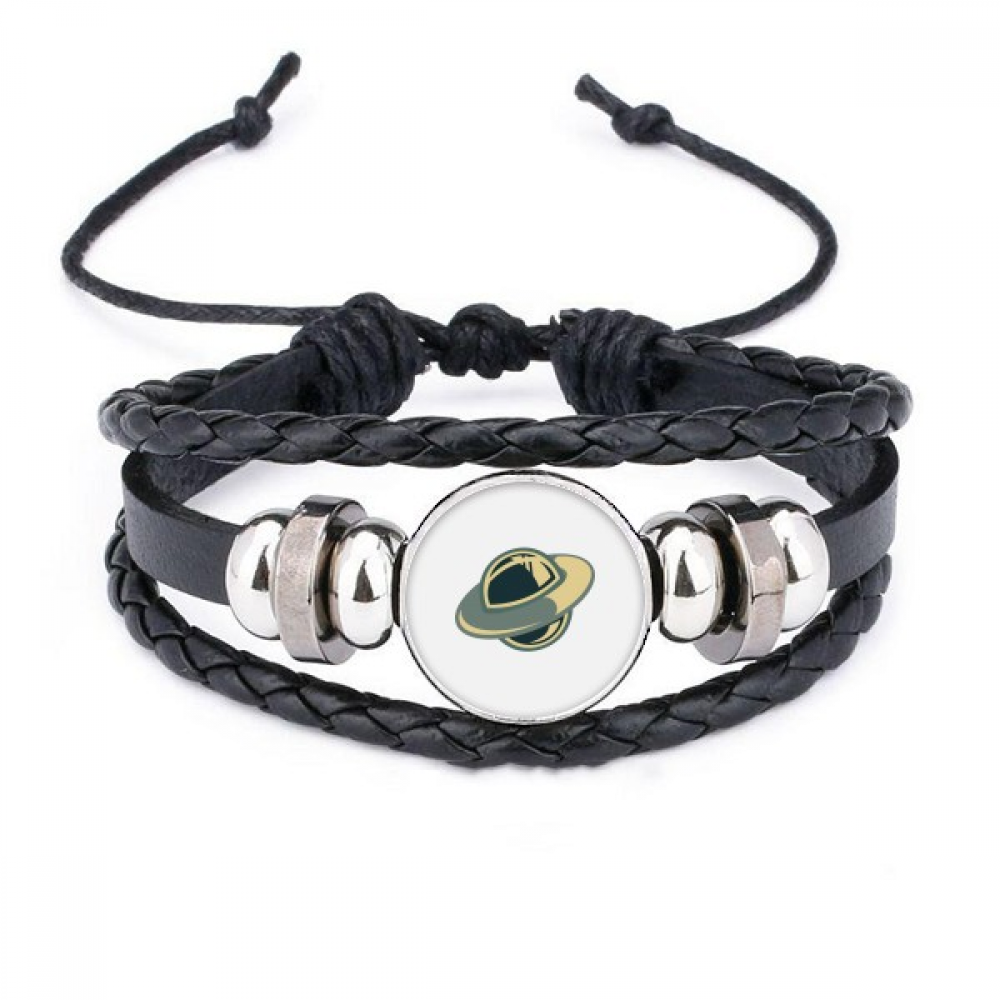 universe alien monster ufo bracelet braided leather woven wristband ...