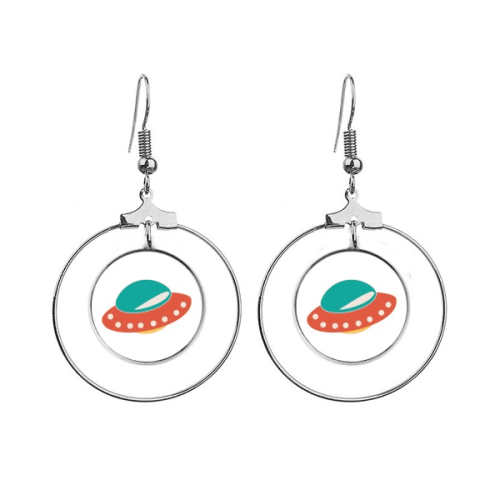 universe alien monster ufo earrings dangle hoop jewelry drop circle ...