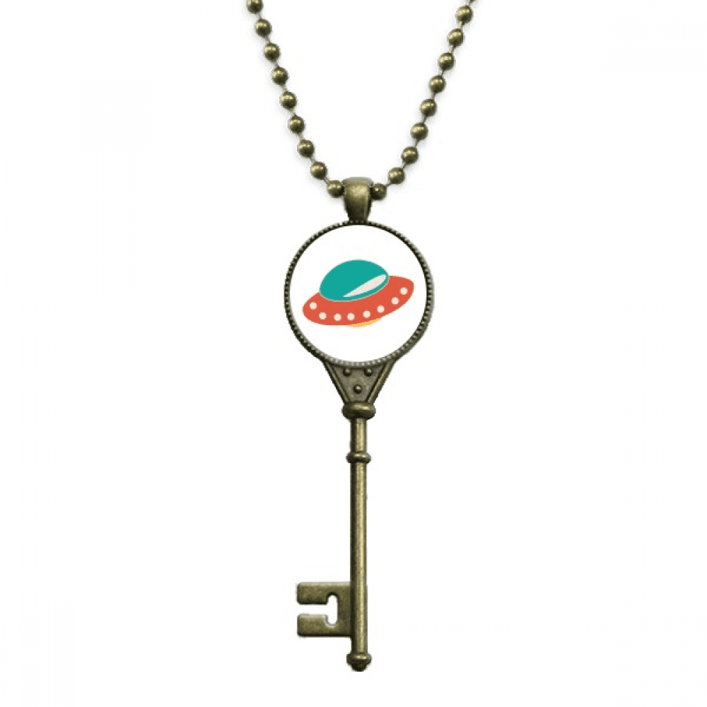 universe alien monster ufo key necklace pendant tray embellished chain ...