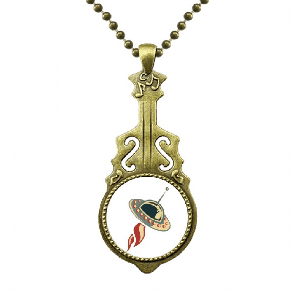 universe alien monster ufo necklantique guitar jewelry music pendant ...