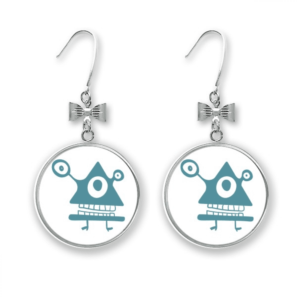 universe and alien cyclops alien creature bow earrings drop stud ...