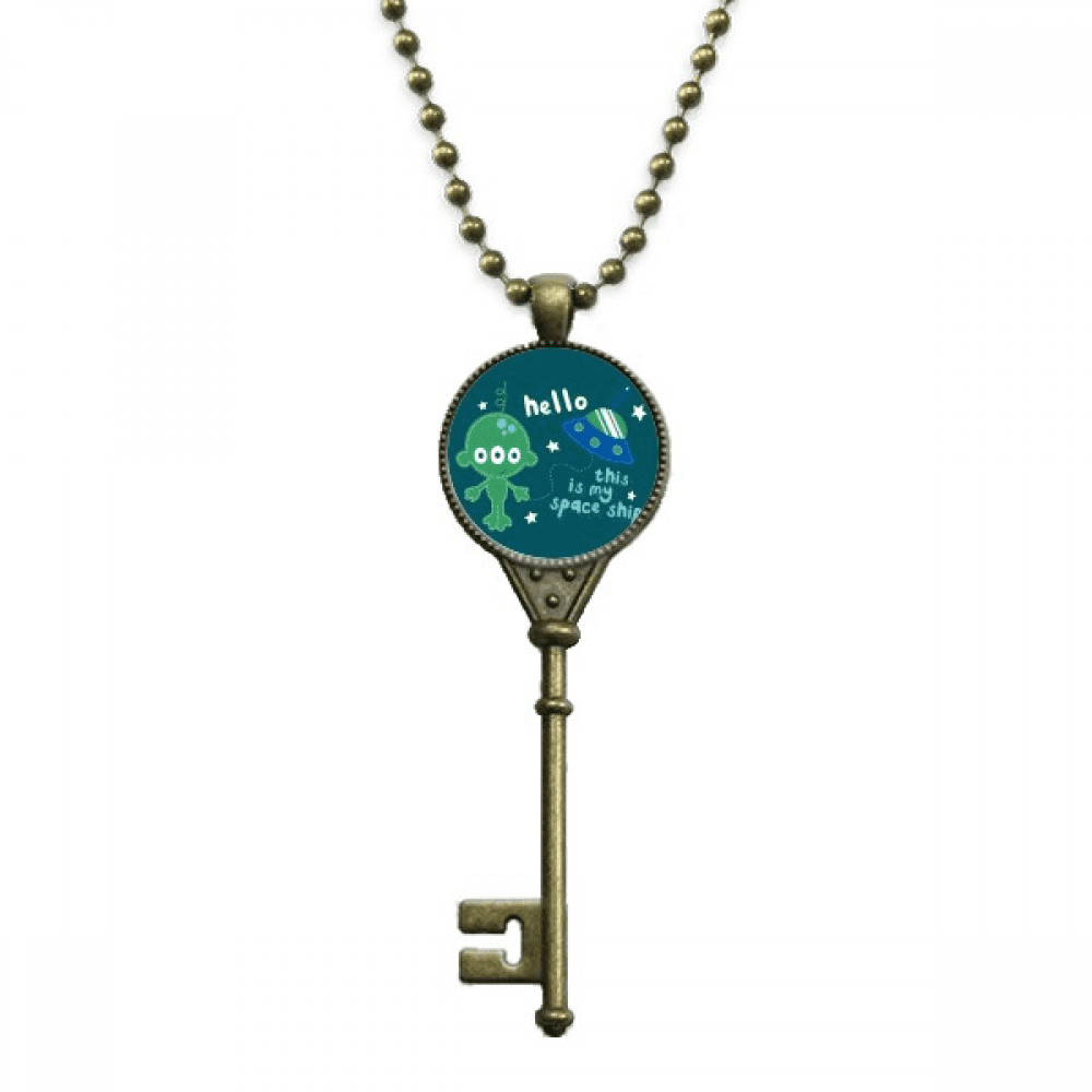 universe and alien hello alien key necklace pendant tray embellished ...
