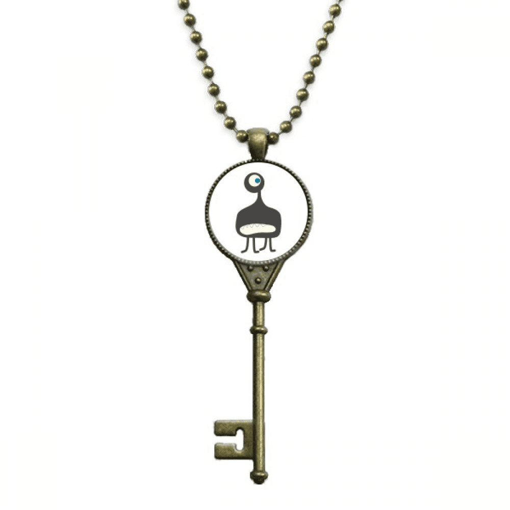 universe and alien monster key necklace pendant tray embellished chain ...