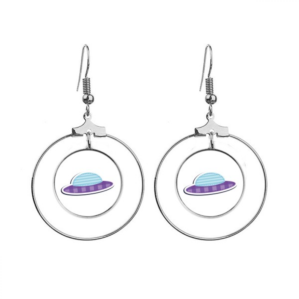 universe and alien ufo art deco fashion earrings dangle hoop jewelry ...