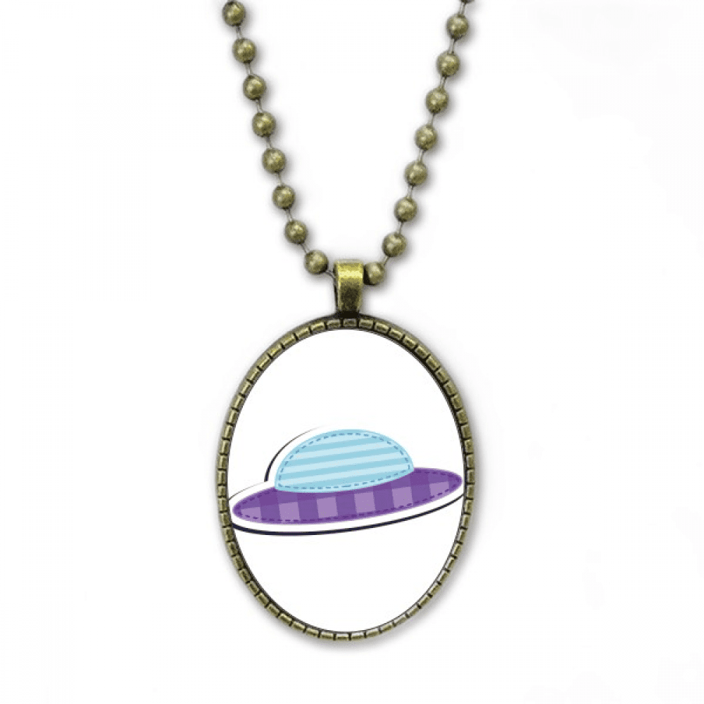 universe and alien ufo art deco fashion necklace vintage chain bead ...