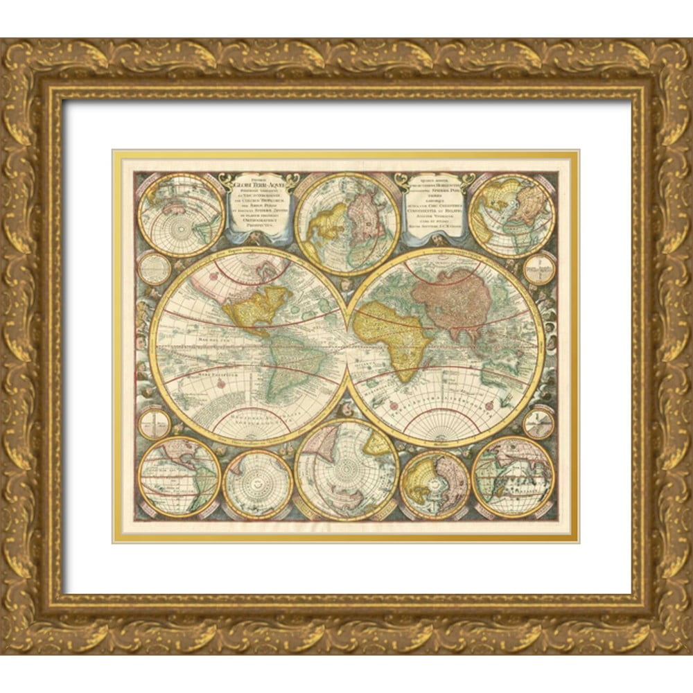 unknown 17x15 Gold Ornate Wood Framed with Double Matting Museum Art ...