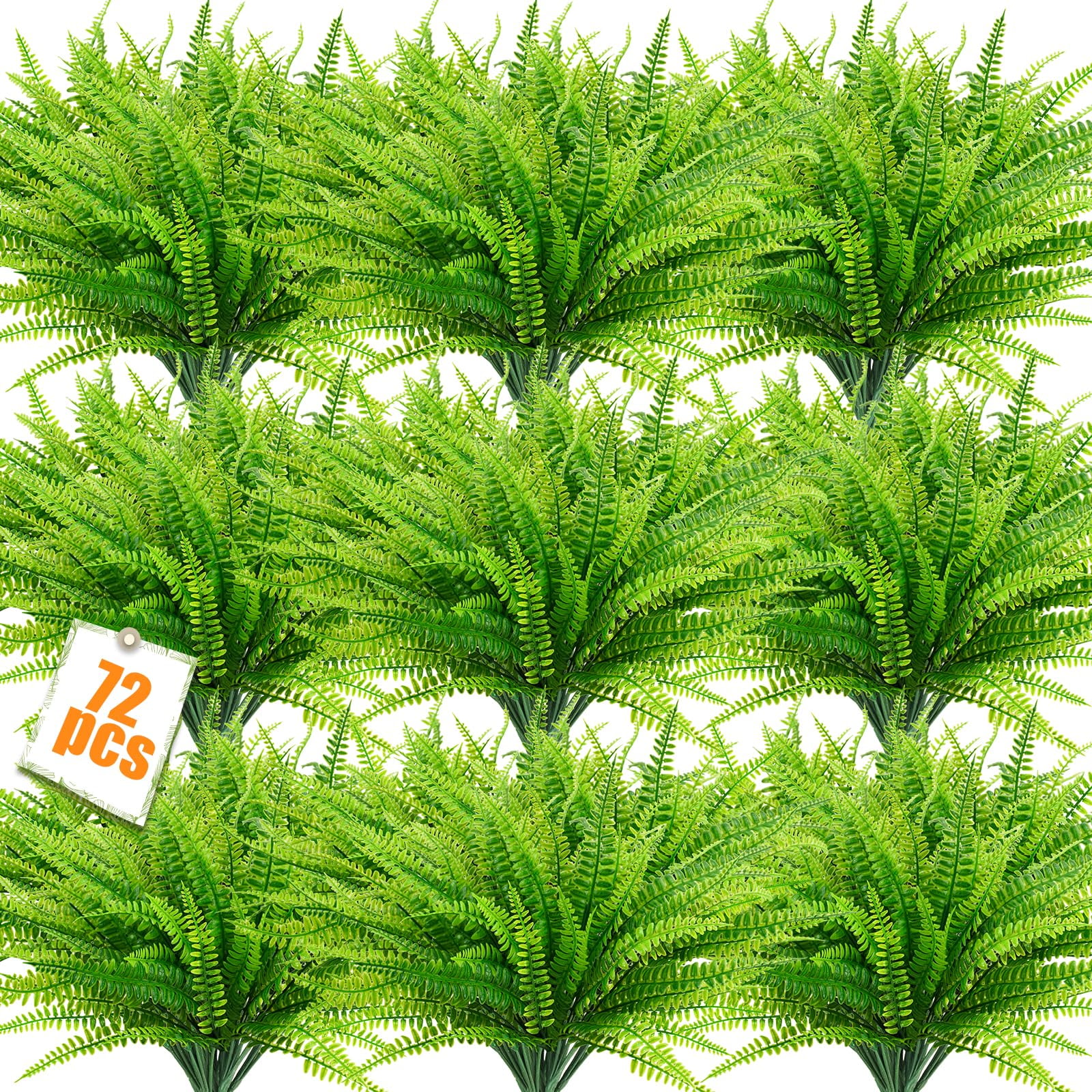 unlemoni 72 Pcs Artificial Boston Fern Plants, UV Resistant Faux ...