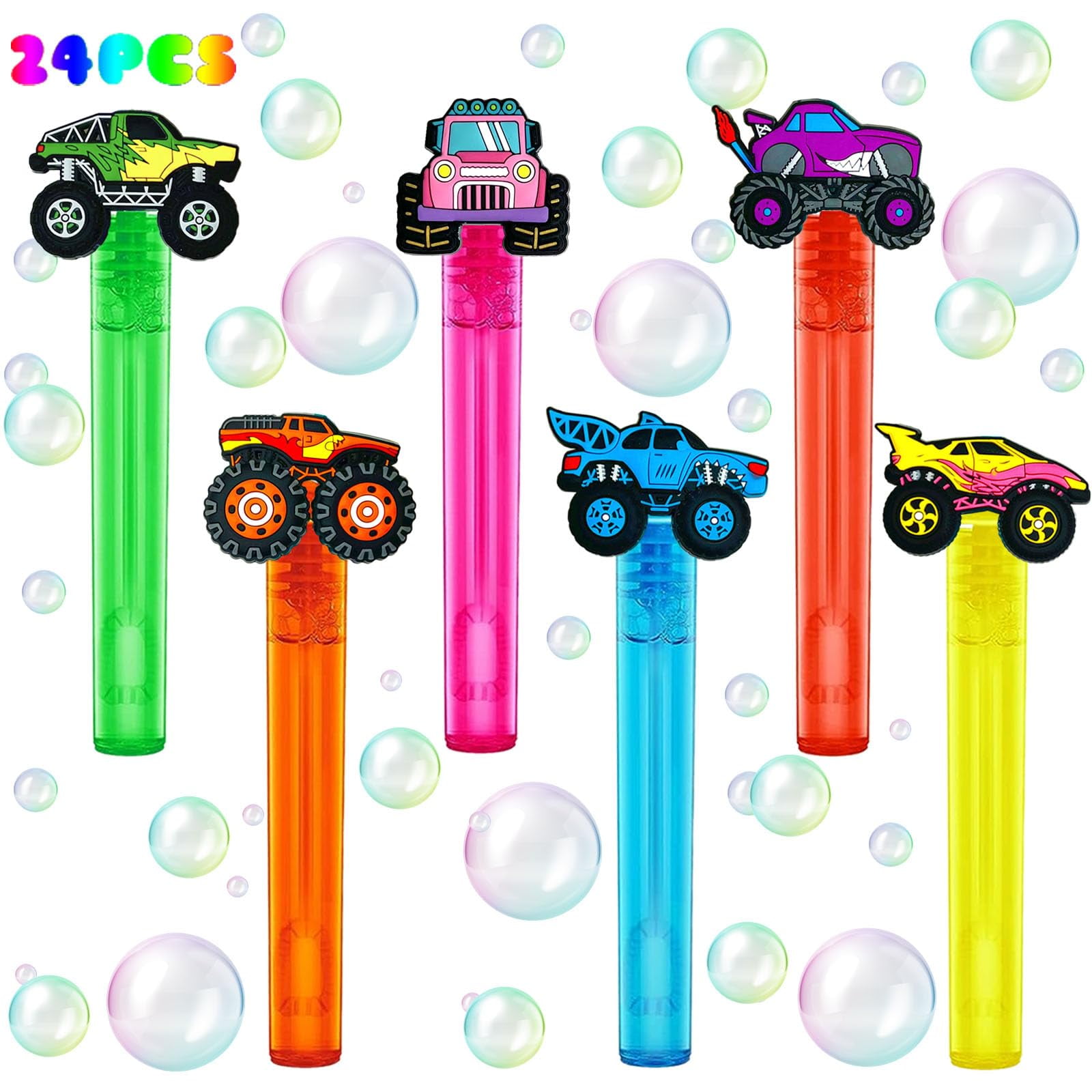 uoyoi Monster Truck Party Favors,24Pcs Car Bubble Wands for Kids,Cool ...
