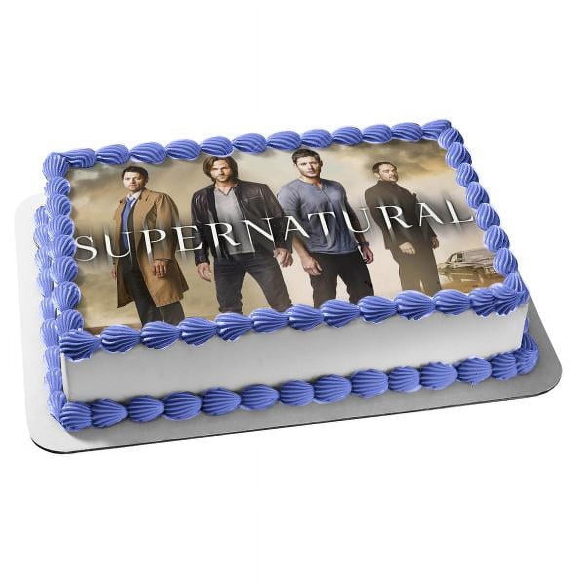 Supernatural Sam Dean Castiel Crowley Birthday Party Edible Image Cake ...