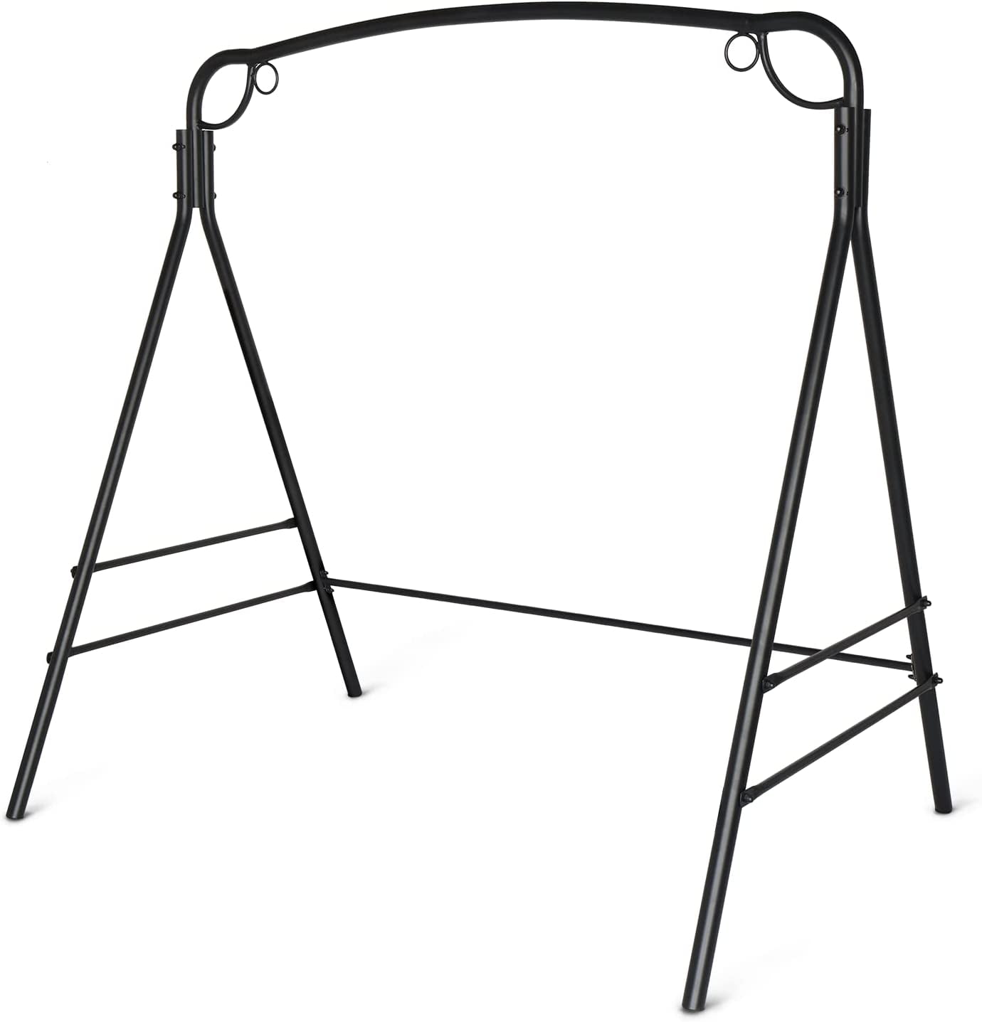 Upgraded Metal Porch Swing Stand with Black Finish, Heavy Duty 660 LBS ...