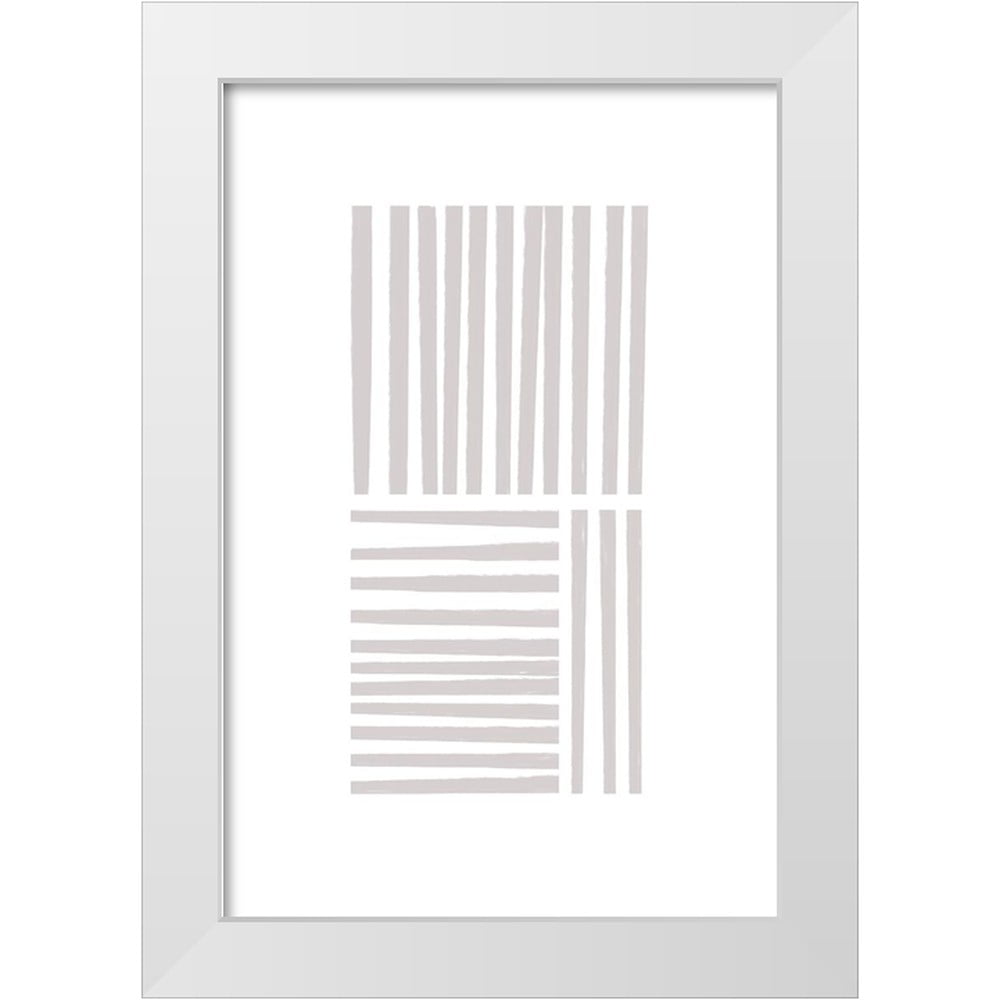 uplusmestudio 11x14 White Modern Wood Framed Museum Art Print Titled - Calming Lines No 4 ...