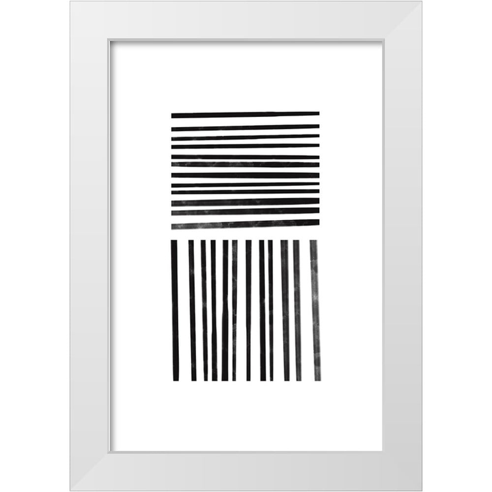 uplusmestudio 13x18 White Modern Wood Framed Museum Art Print Titled - Calming Lines No 1 ...