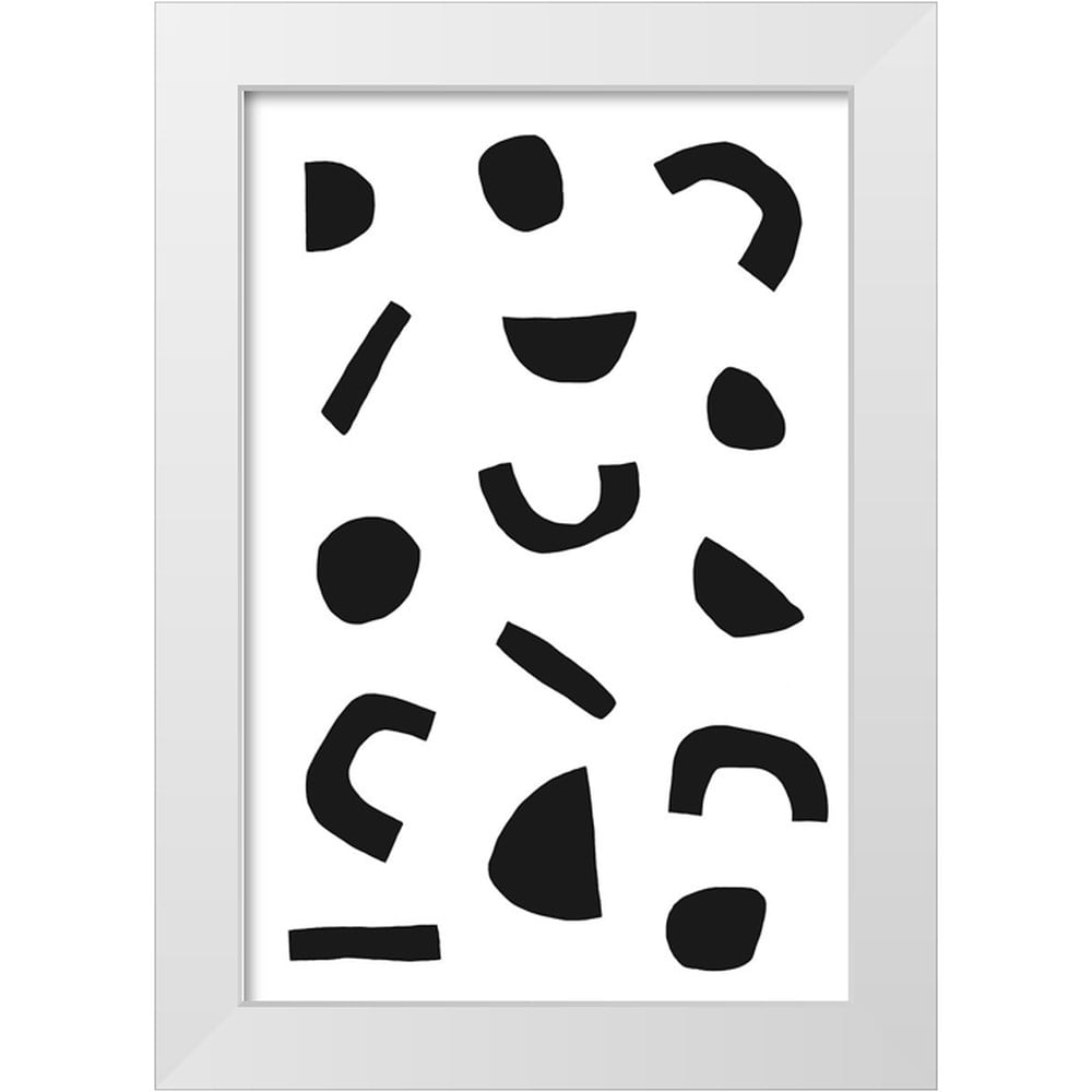 uplusmestudio 17x24 White Modern Wood Framed Museum Art Print Titled - Abstract Get Together No ...