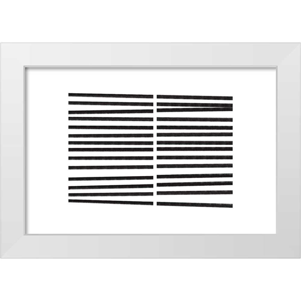 uplusmestudio 18x13 White Modern Wood Framed Museum Art Print Titled - Calming Lines No 2 ...